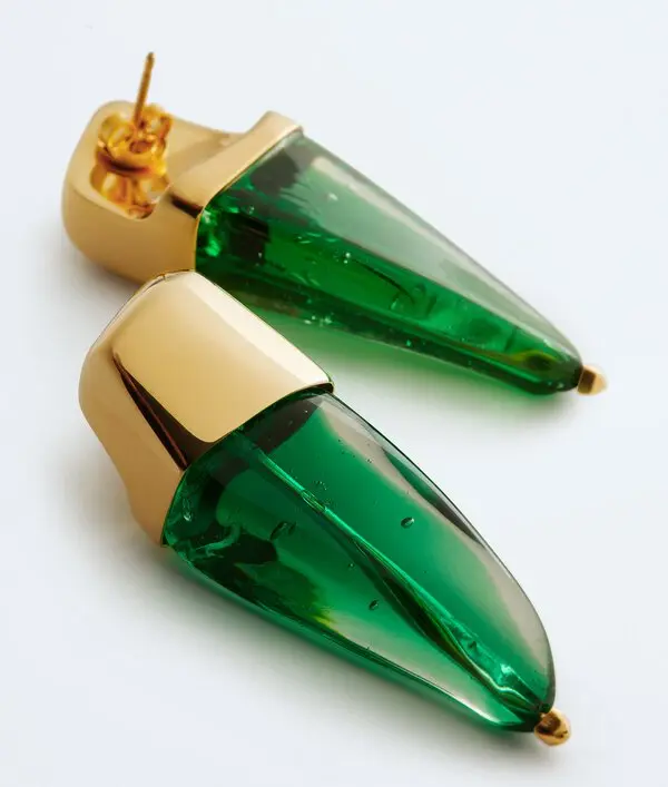 Bottega Veneta Prisma Earrings - Grass Green