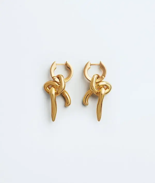 Bottega Veneta Knot Hoop Earrings - Yellow Gold
