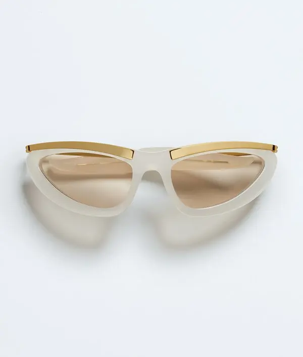 Bottega Veneta Prisma Cat Eye Sunglasses - Ivory/brown