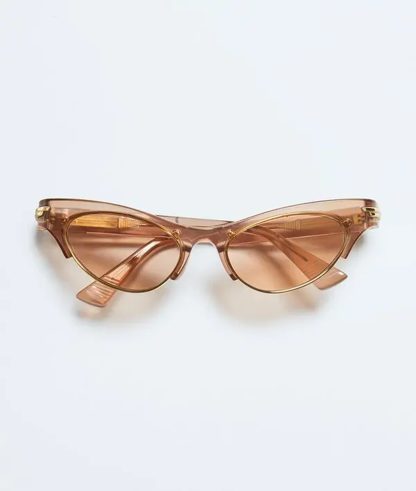 Bottega Veneta Angle Cat Eye Sunglasses - Brown