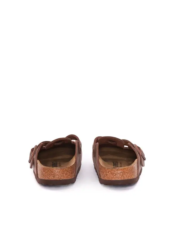BIRKENSTOCK Boston Habana Oiled Leather Sandal - Red