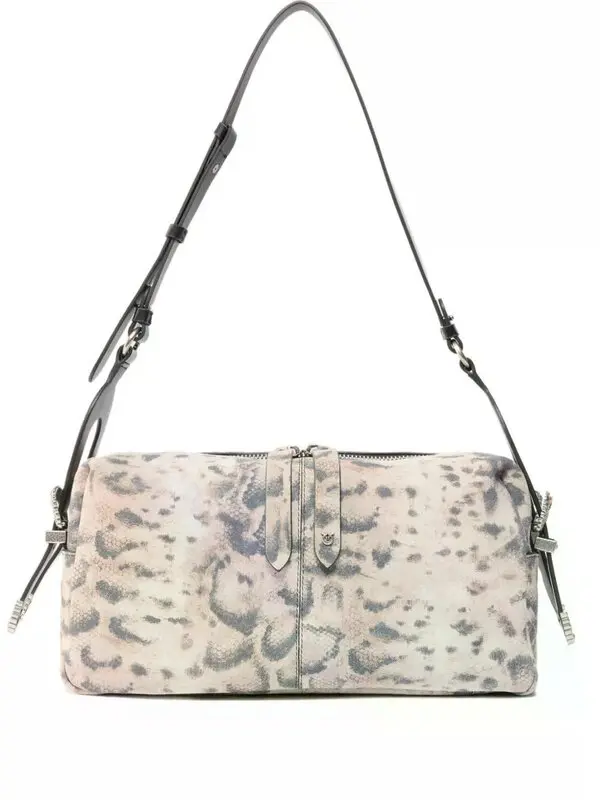 Pinko Animal-print Shoulder Bag - Neutrals