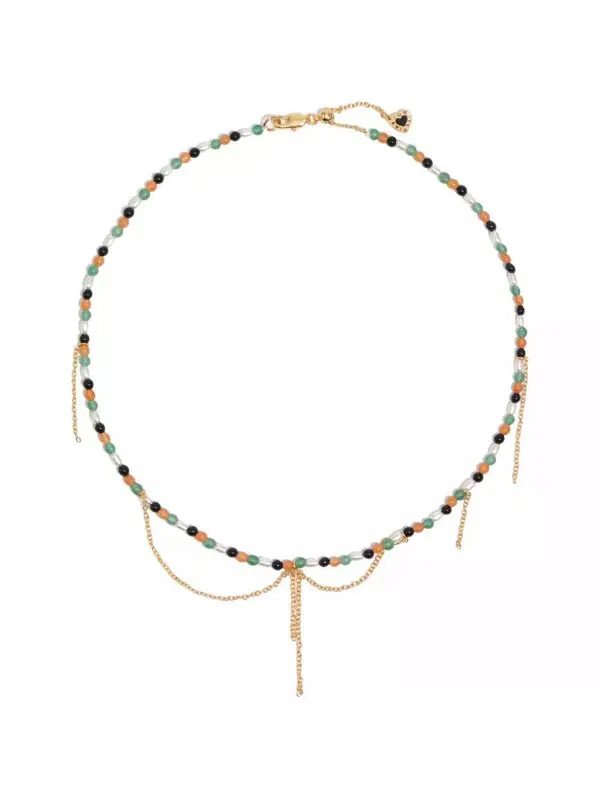 Bimba Y Lola Beaded Chain Necklace - Gold