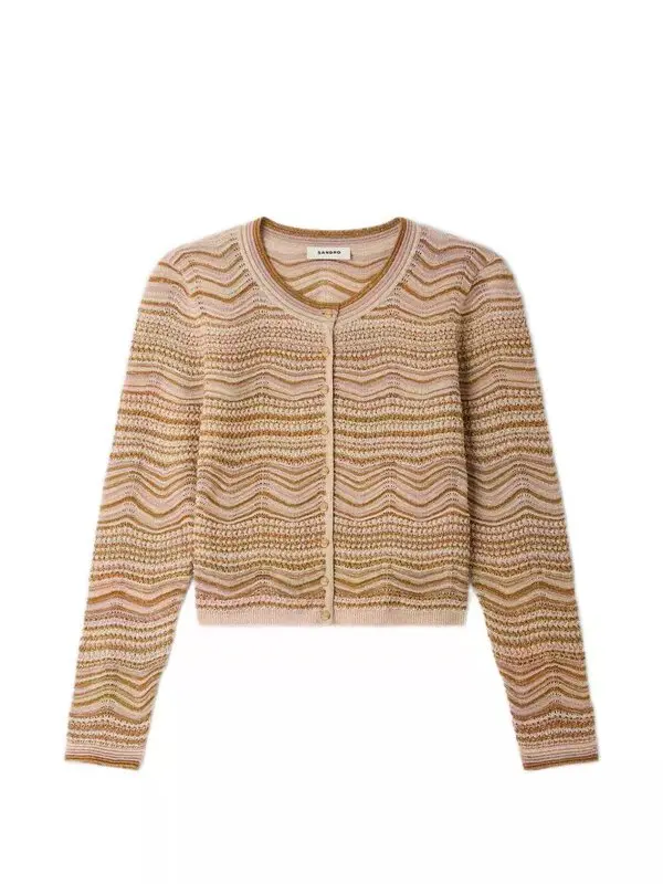 Sandro Wave-pattern Knit Cardigan