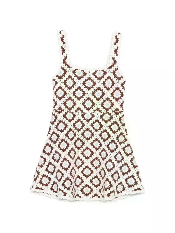 Maje Crochet Mini Dress - Brown