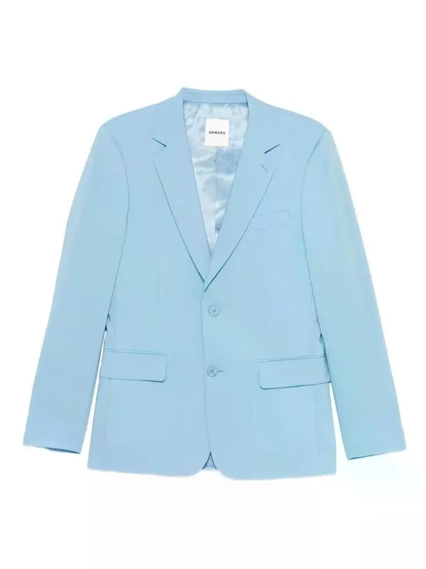 Sandro Wool Suit Jacket - Blue