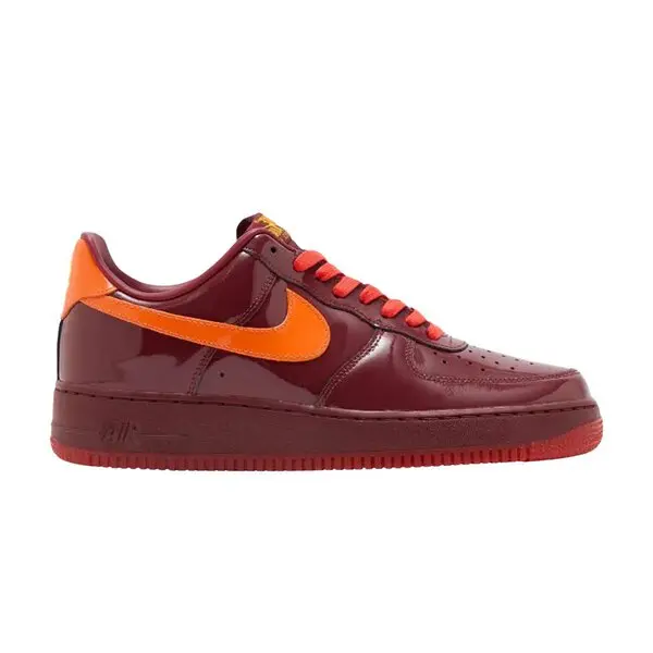 Nike Force 1 Low "patent Leather Dark Team Red - Orange