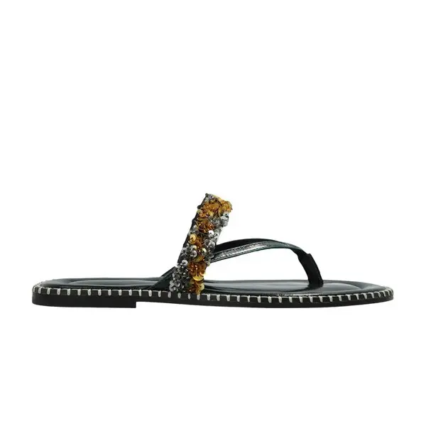 Dries Van Noten Leather Sandal - Silver