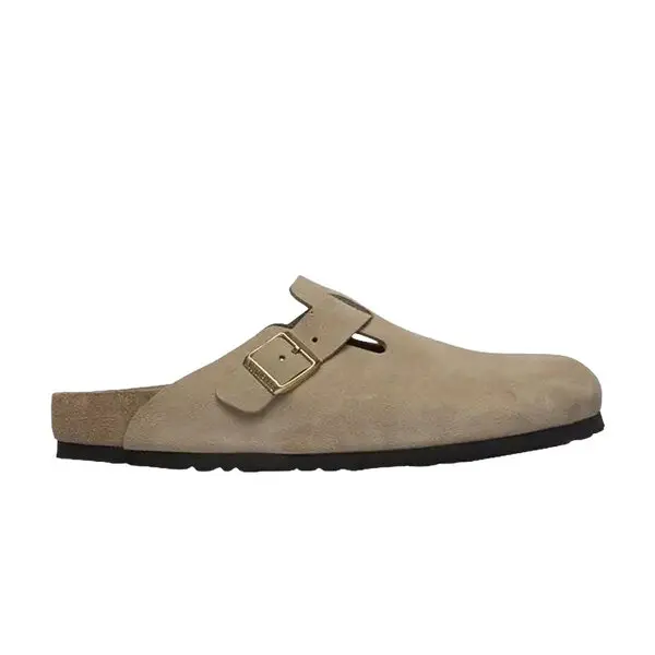 BIRKENSTOCK Boston Exquisite Suede Sandal - Tan