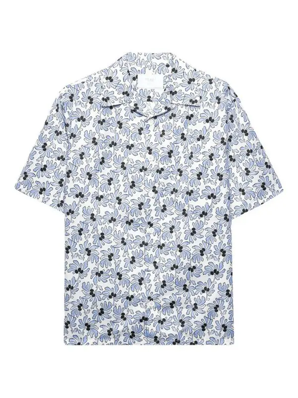 Prada Freesia-print Cotton Blend Bowling Shirt