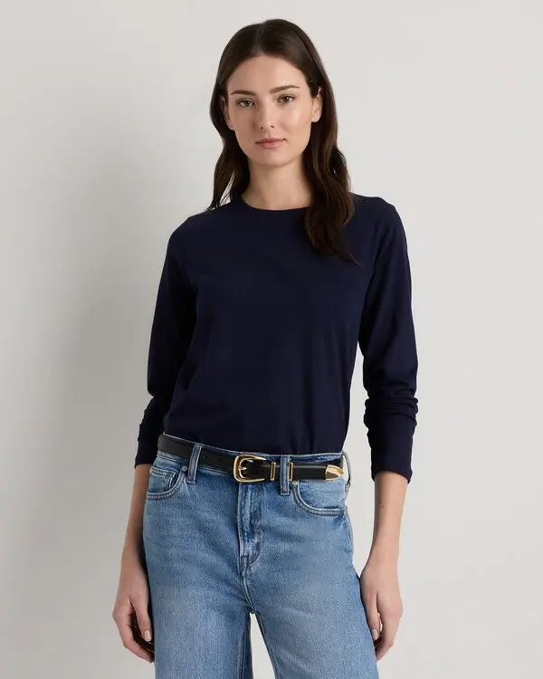 Quince Long Sleeve Swing T-shirt - Deep Navy