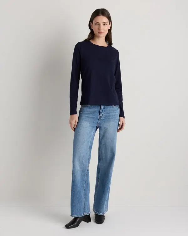 Quince Long Sleeve Swing T-shirt - Deep Navy
