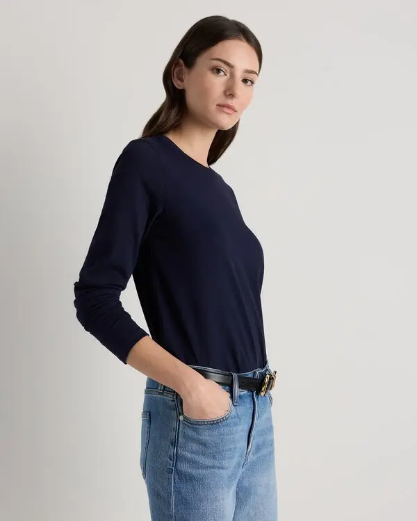 Quince Long Sleeve Swing T-shirt - Deep Navy