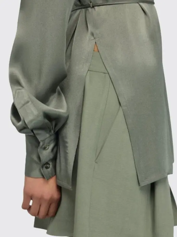 SEMICOUTURE Shirt With Belted Waist - Green