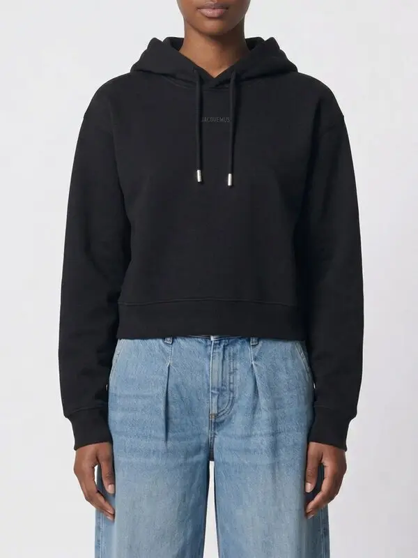 Jacquemus Cropped Hoodie - Black