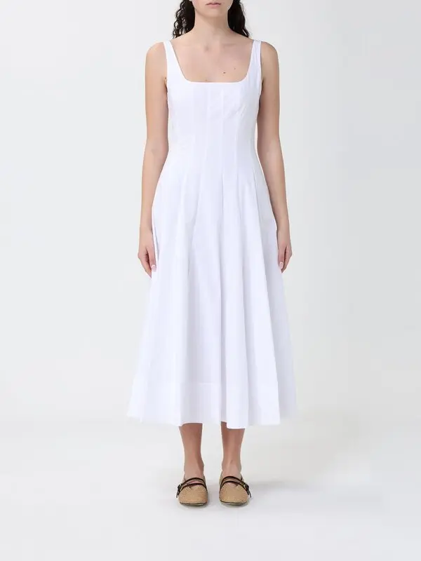 Staud Square Neck Midi Dress