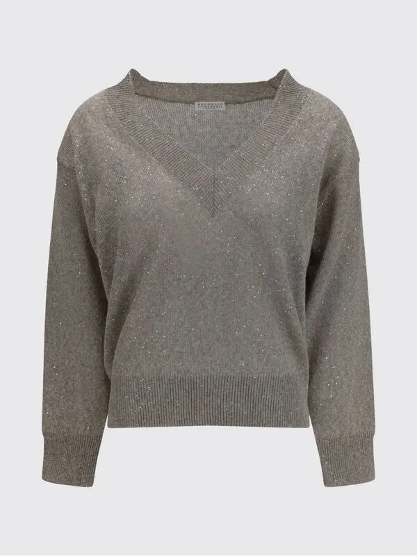 Brunello Cucinelli V-neck Sweater - Mud