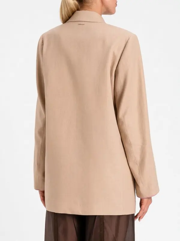 TWINSET Single-breasted Linen Blend Blazer