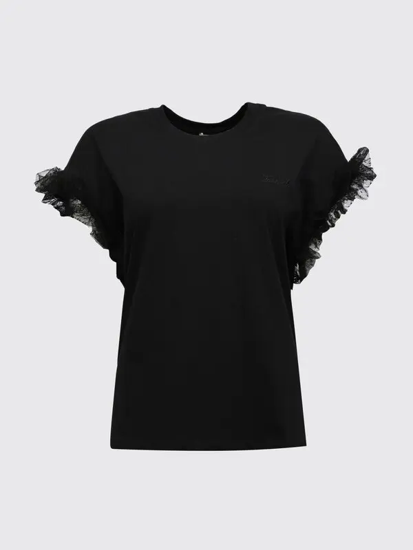 TWINSET T-shirt With Ruffle Sleeves - Black