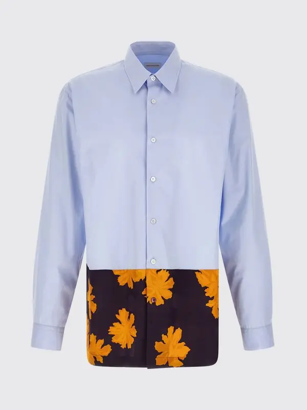 Dries Van Noten Patchwork Cotton Blend Shirt
