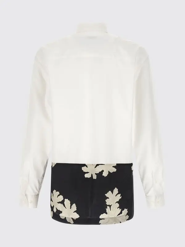 Dries Van Noten Patchwork Cotton Blend Shirt - White