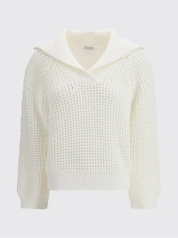 Brunello Cucinelli Ribbed Knit Pullover With Shawl Collar