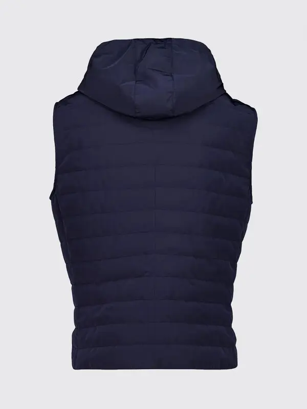 Brunello Cucinelli Puffer Vest With Hood - Blue