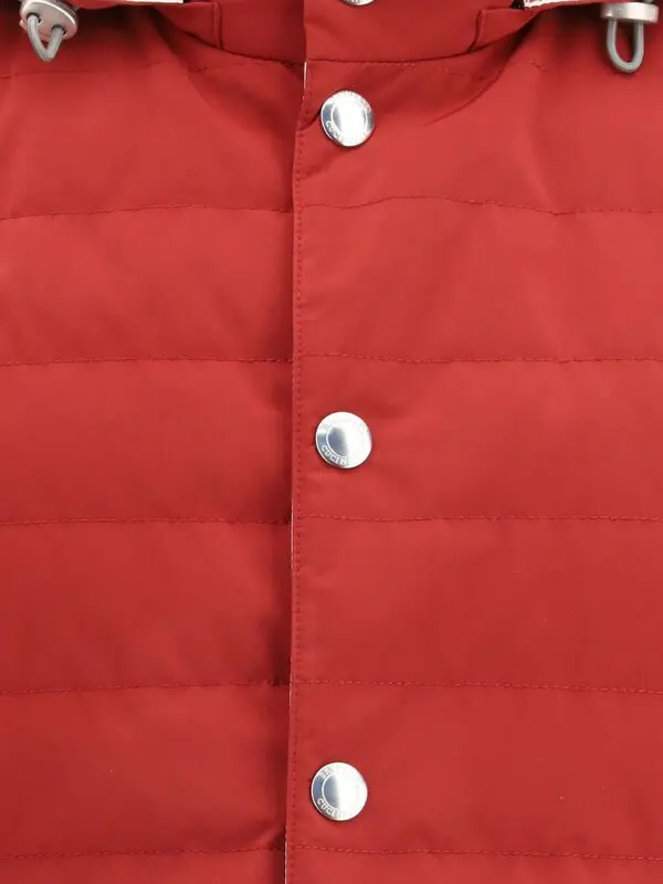 Brunello Cucinelli Puffer Vest With Hood - Red