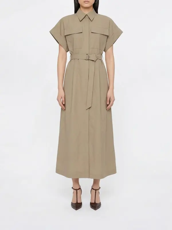 Brunello Cucinelli Belted Shirt Dress - Brown