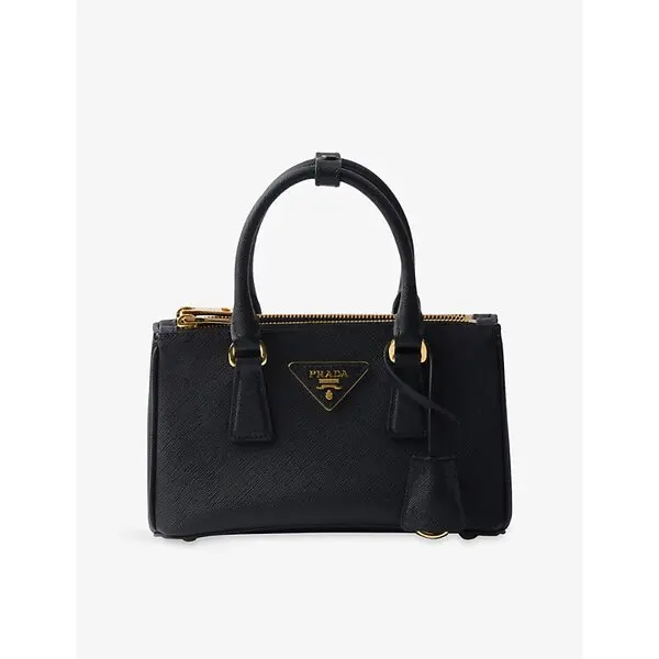 Prada Galleria Mini Leather Tote Bag - Black