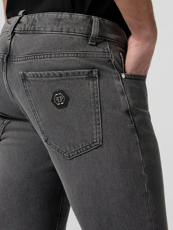 Philipp Plein Slim Fit Stretch Jeans - Grey