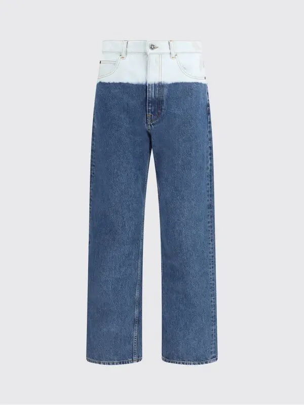 Marni Wide Leg Cotton Jeans With Abstract Pattern - Denim