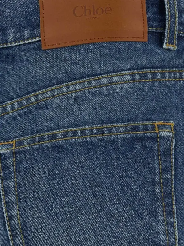 Chloé Flared Cotton Denim Jeans - Indigo