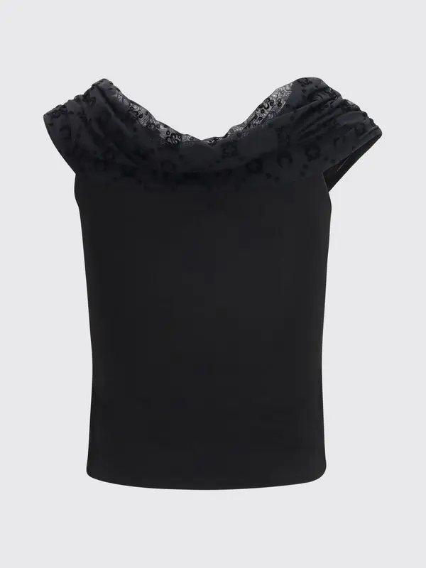 MARINE SERRE Viscose Blend Off-the-shoulder Top