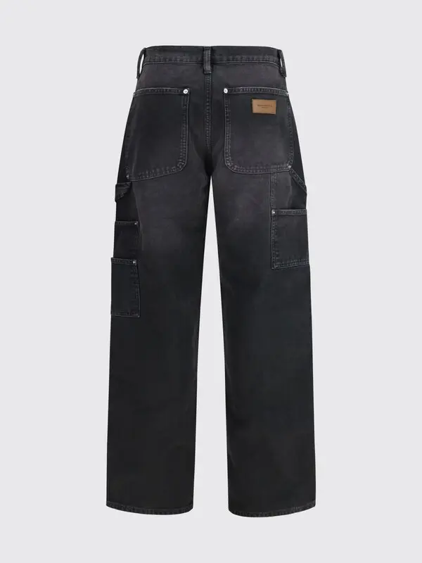 Alexander Wang Distressed Denim Wide Leg Jeans - Black