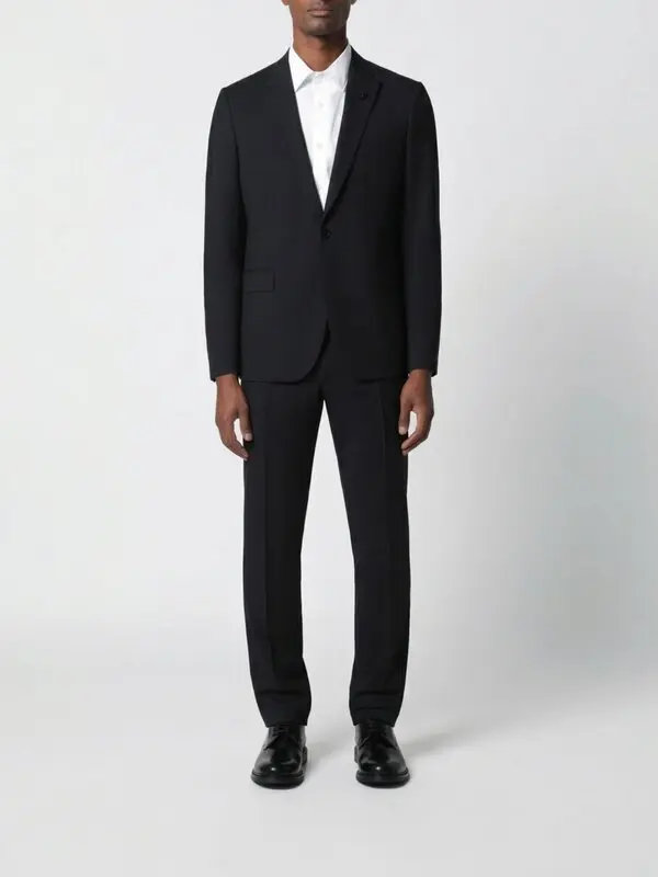 LARDINI Single-breasted Wool Blend Dress - Blue