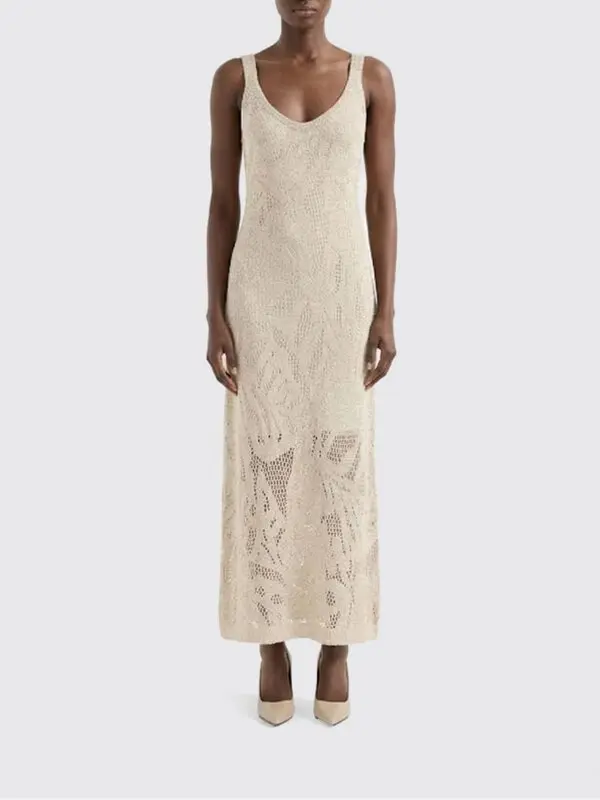Brunello Cucinelli Sleeveless Maxi Dress - Beige