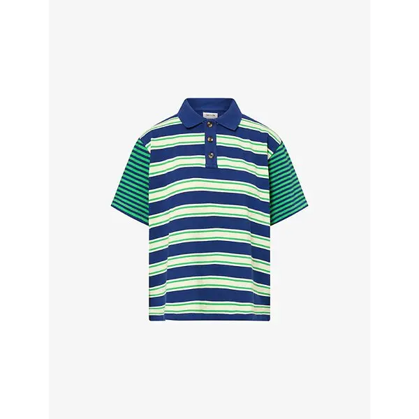 DAMSON MADDER Striped Cotton Rugby Shirt