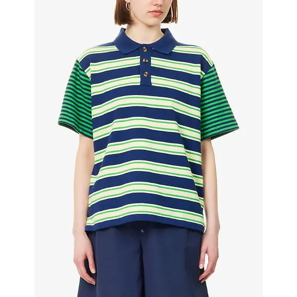DAMSON MADDER Striped Cotton Rugby Shirt