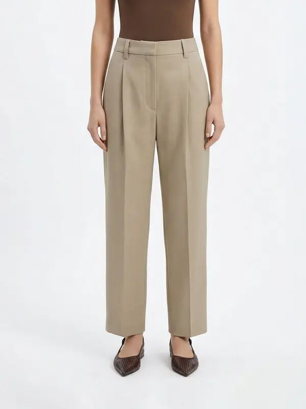 Brunello Cucinelli Linen Palazzo Trousers - Beige