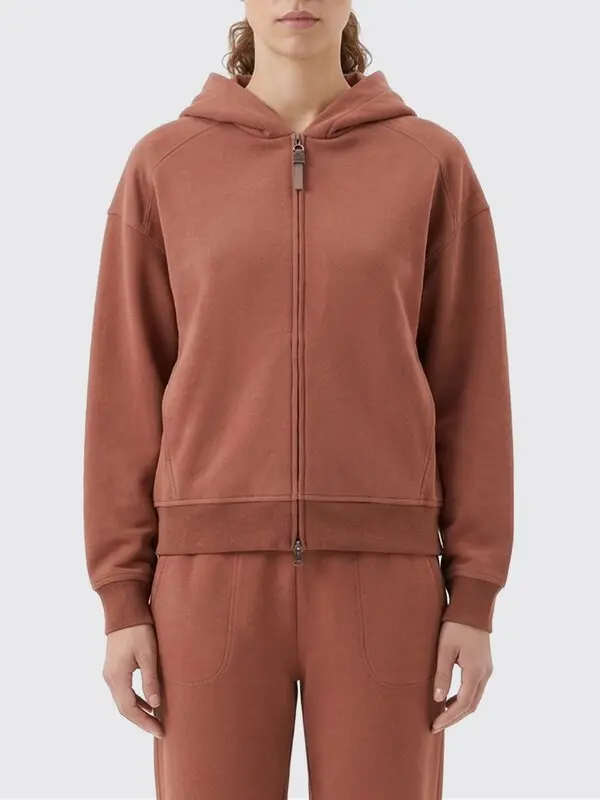 Brunello Cucinelli Zip-up Cotton Hoodie - Burnt