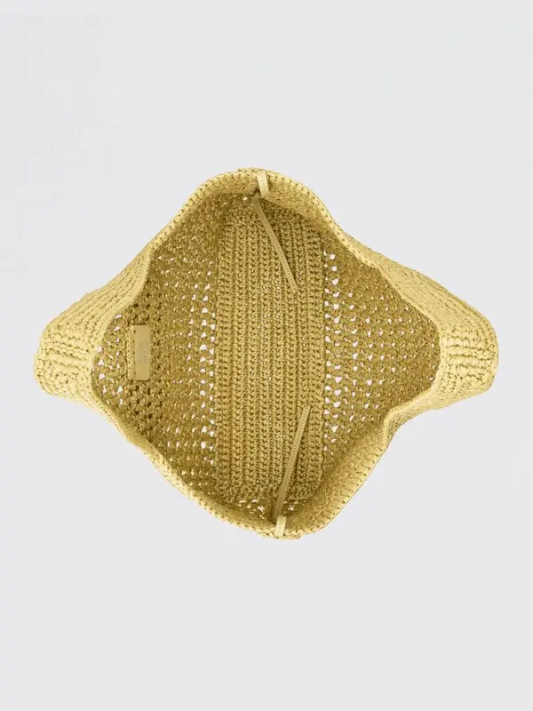 TOD'S Crochet Raffia Shopping Bag - Yellow