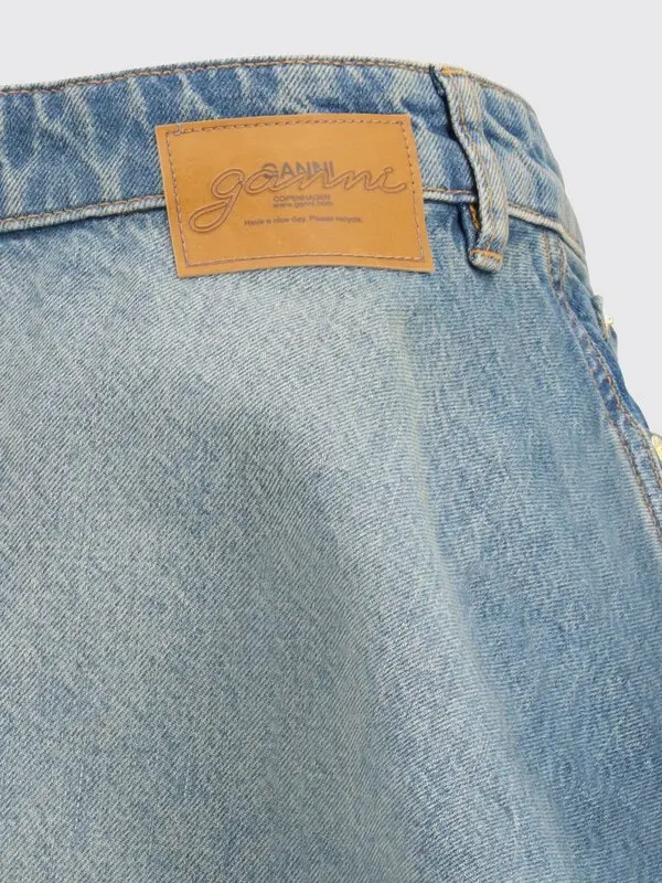 GANNI A-line Denim Mini Skirt
