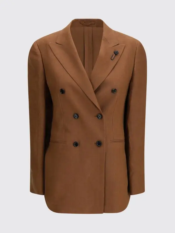 LARDINI Double Breasted Jacket - Brown