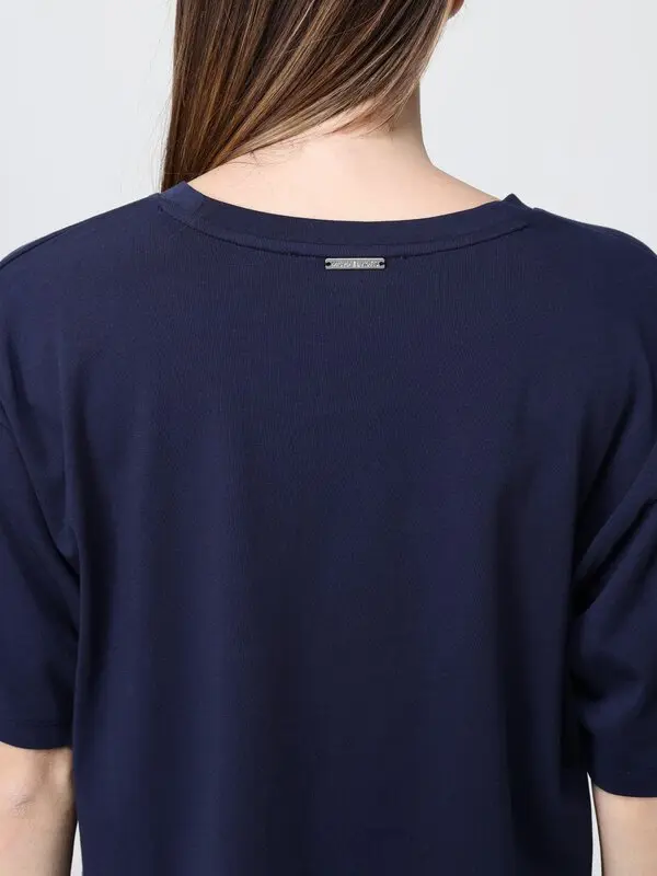 Michael Kors Cotton Cropped T-shirt With Logo - Blue