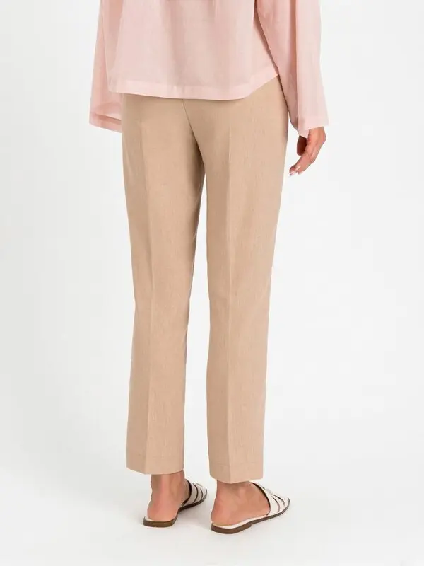 TWINSET Tailored Linen Blend Trousers - Natural