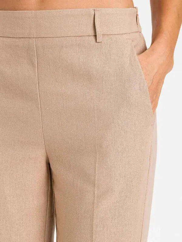 TWINSET Tailored Linen Blend Trousers - Natural