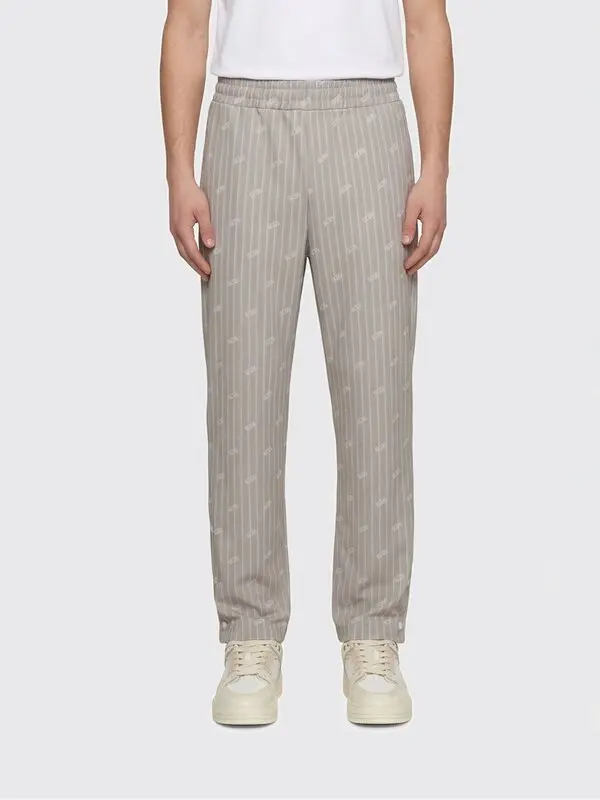 Gcds Striped Logo Trousers - Beige