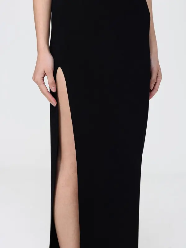 Elisabetta Franchi One-shoulder Knit Dress With Metal Ring Detail - Black