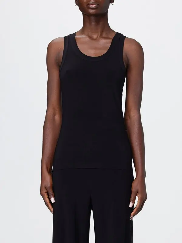 Norma Kamali Racerback Cotton Tank - Black
